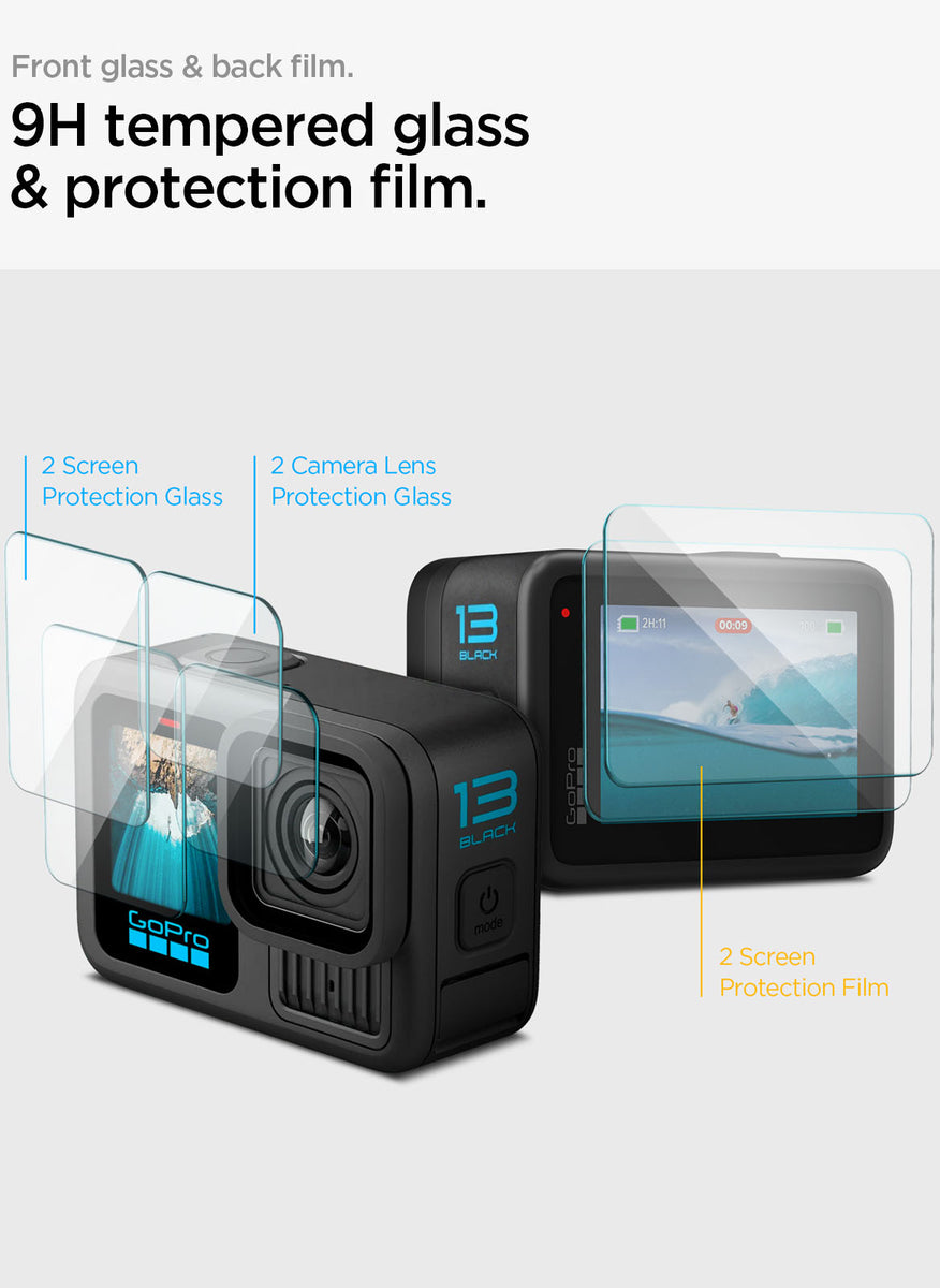 Spigen GoPro Hero 13 Black GLAStR SLIM [Multi-Pack (Front/Camera/Screen ...