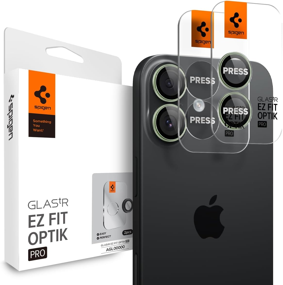 Spigen GLAStR Optik PRO Camera Lens Protector 2-Pack for iPhone 17/16 ...
